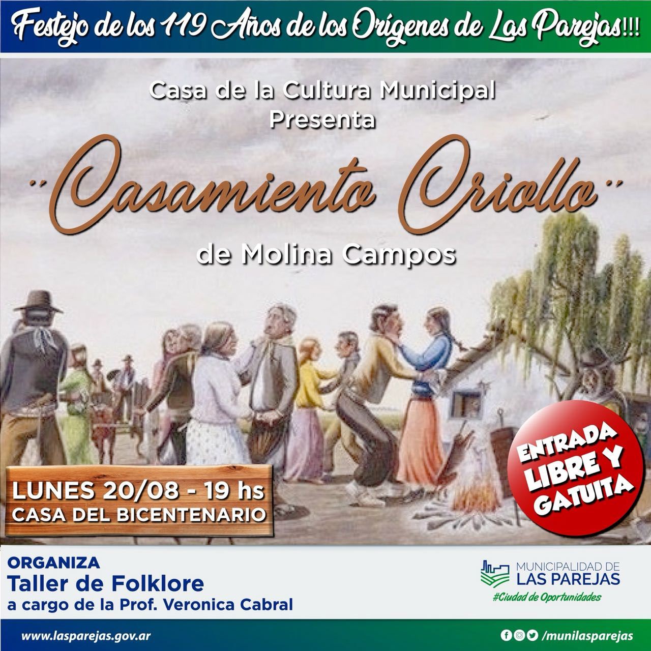 Se pone en escena el “Casamiento Criollo” en Casa del Bicentenario de Las Parejas | Usina I